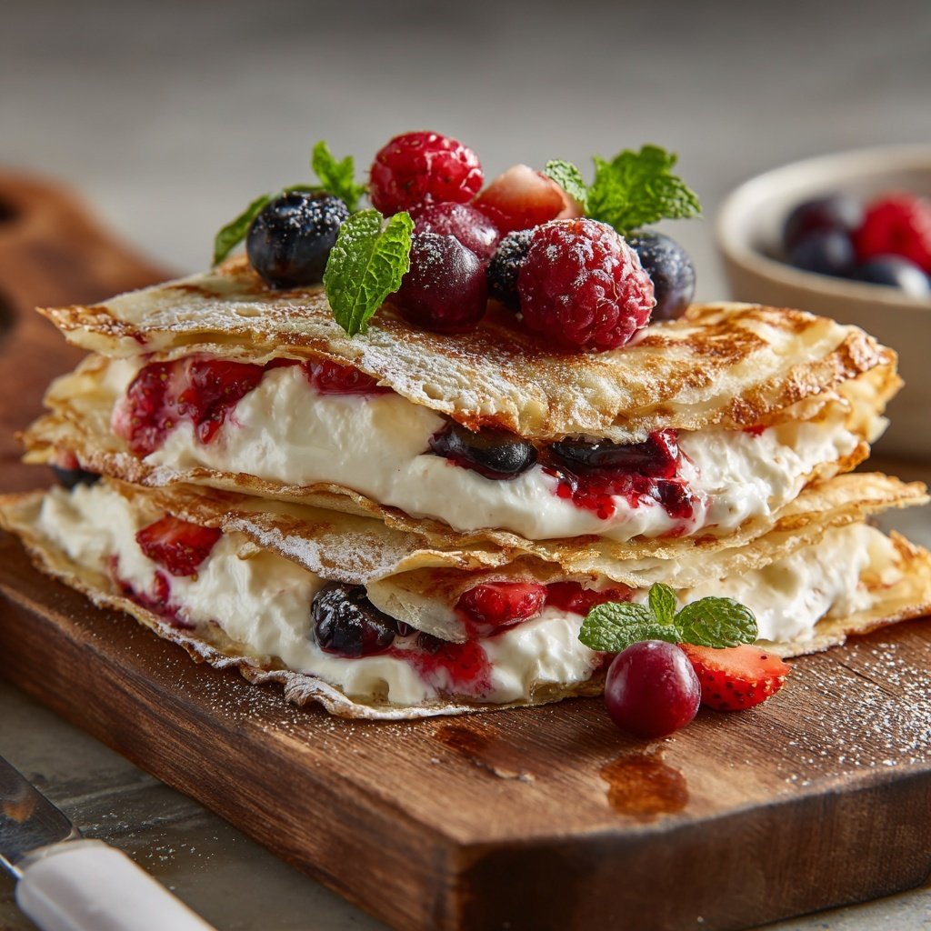 Crêpes fromage cottage fruits frais - Labouffe